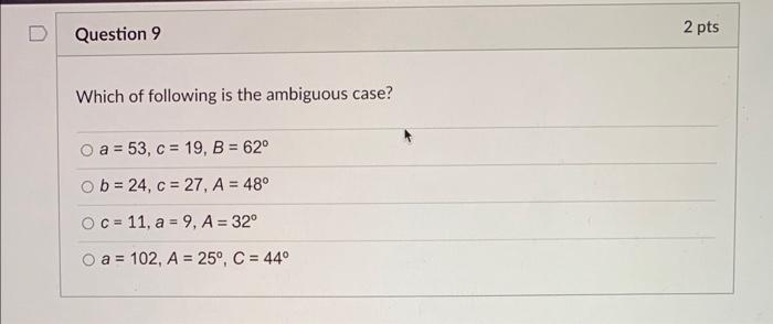 Solved Which of following is the ambiguous case? | Chegg.com