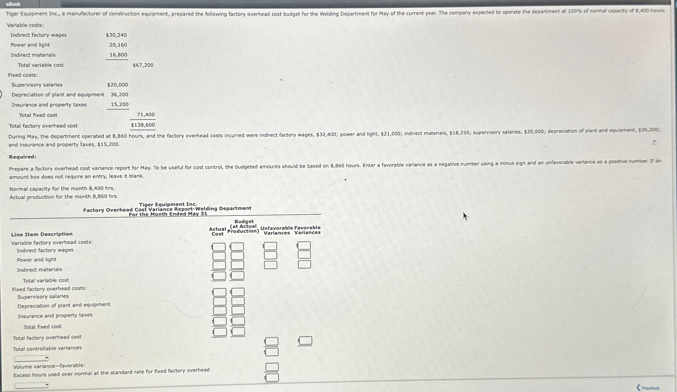 Solved Variable costs:\table[[Indirect factory | Chegg.com