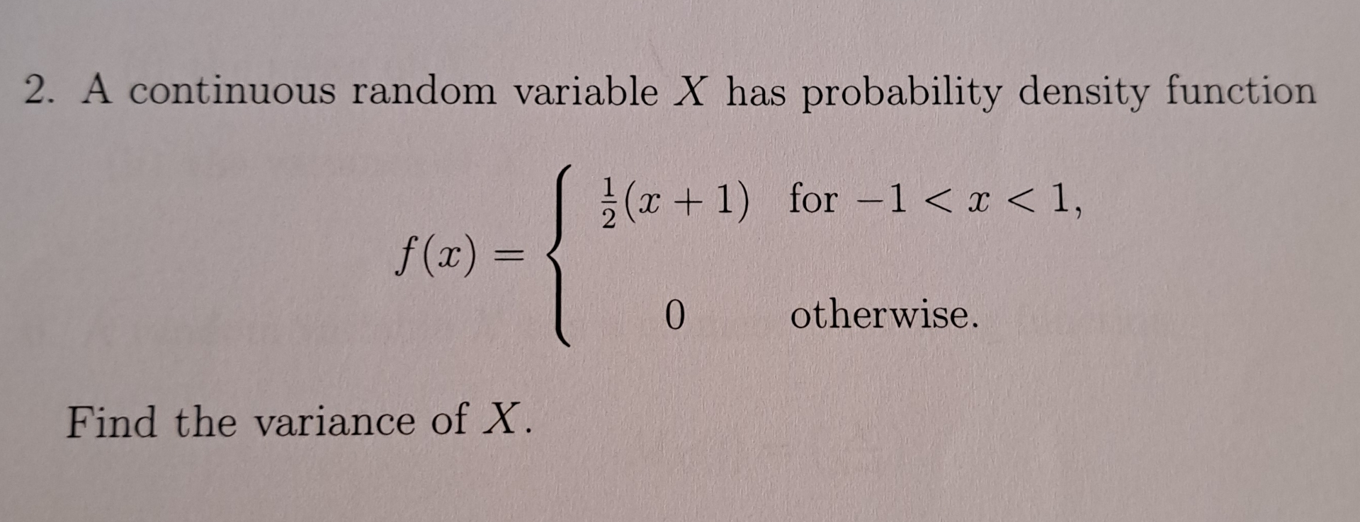 Solved A continuous random variable x ﻿has probability | Chegg.com