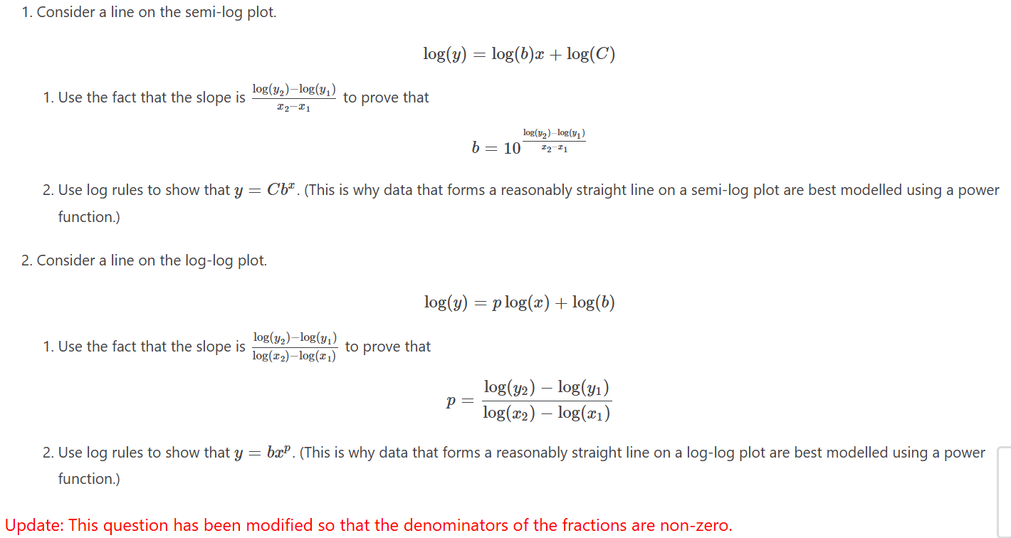 Solved by an EXPERT Consider a line on ﻿the semi-log | Chegg.com