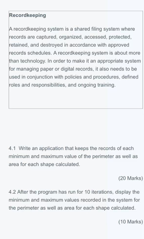 RecordkeepingA recordkeeping system is a shared | Chegg.com