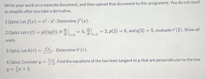 Solved Write your work on a separate document, and then | Chegg.com