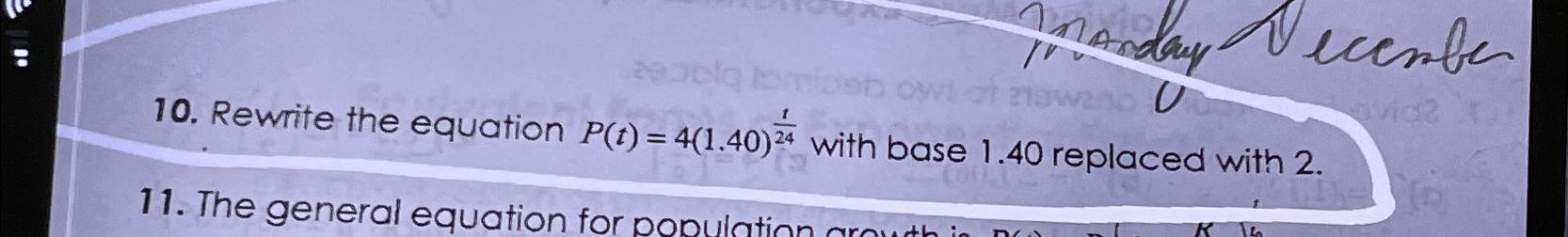 Solved Rewrite the equation P(t)=4(1.40)124 ﻿with base 1.40 | Chegg.com