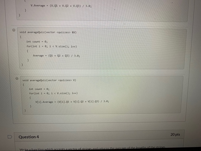 Solved Question 1 10 pts Given the function definition | Chegg.com