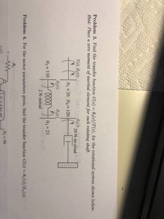 Solved Problem 3. Find the transfer function G(s) = | Chegg.com