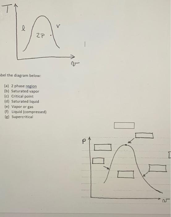 Solved T v l 2P bel the diagram below: (a) 2 phase region | Chegg.com