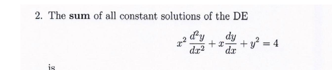 Solved The sum of all constant solutions of the | Chegg.com