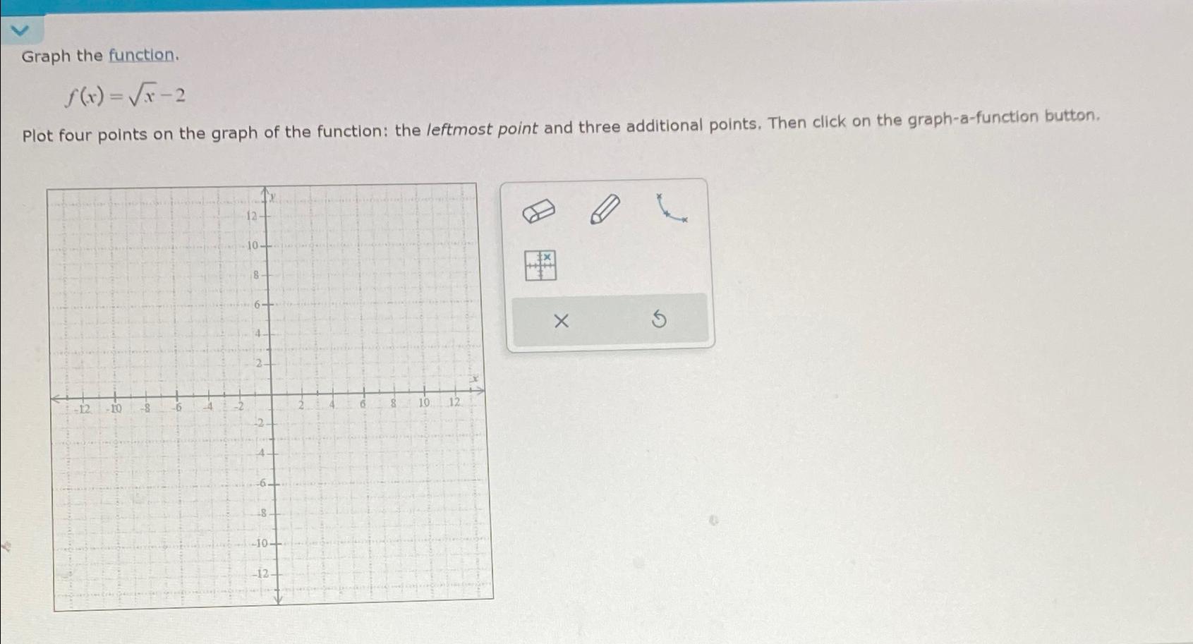 Graph the function.f(x)=x2-2Plot four points on the | Chegg.com