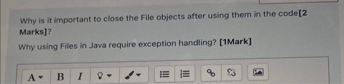 Solved Why is it important to close the file objects after | Chegg.com
