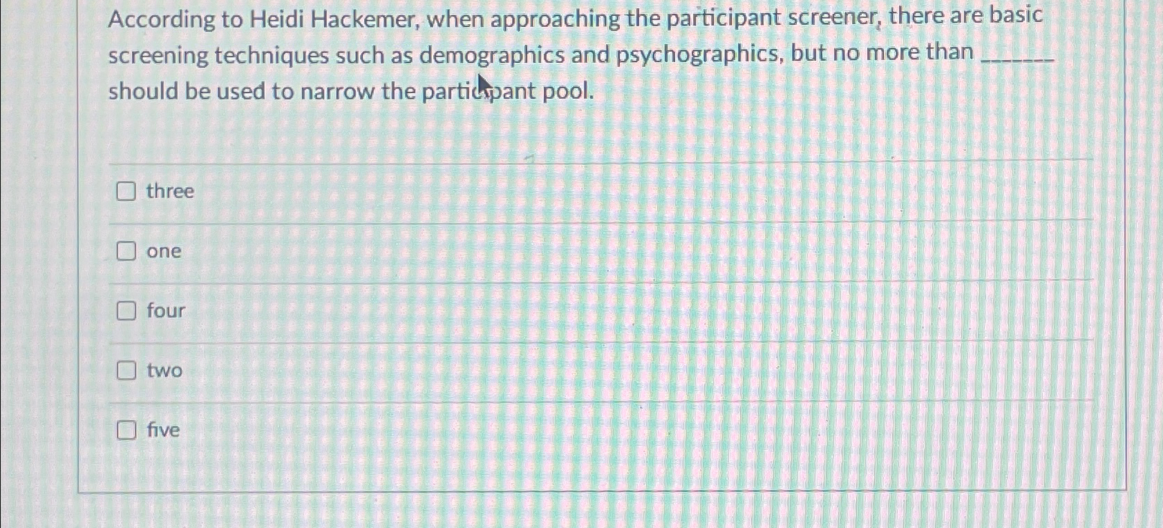 Solved According to Heidi Hackemer, when approaching the | Chegg.com