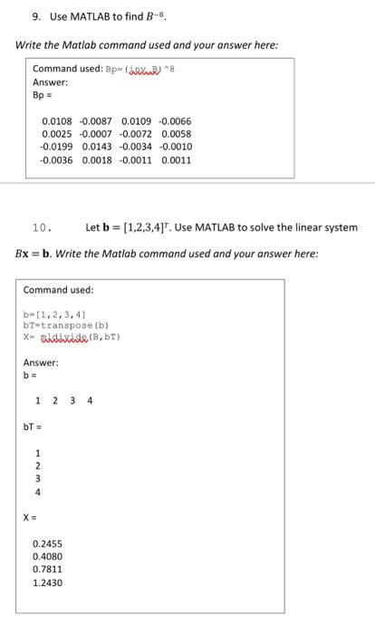 Solved Write the Matlab command used and your answer here: | Chegg.com
