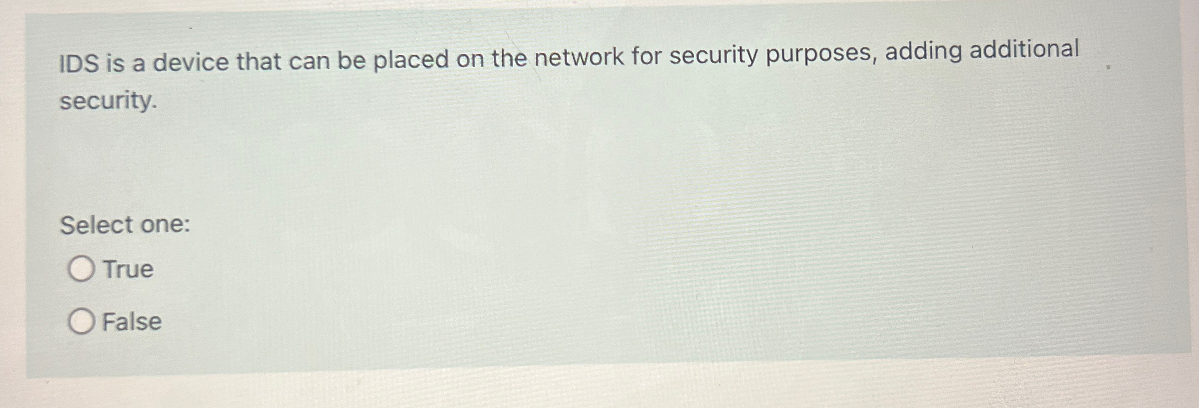 Solved IDS is a device that can be placed on the network for | Chegg.com