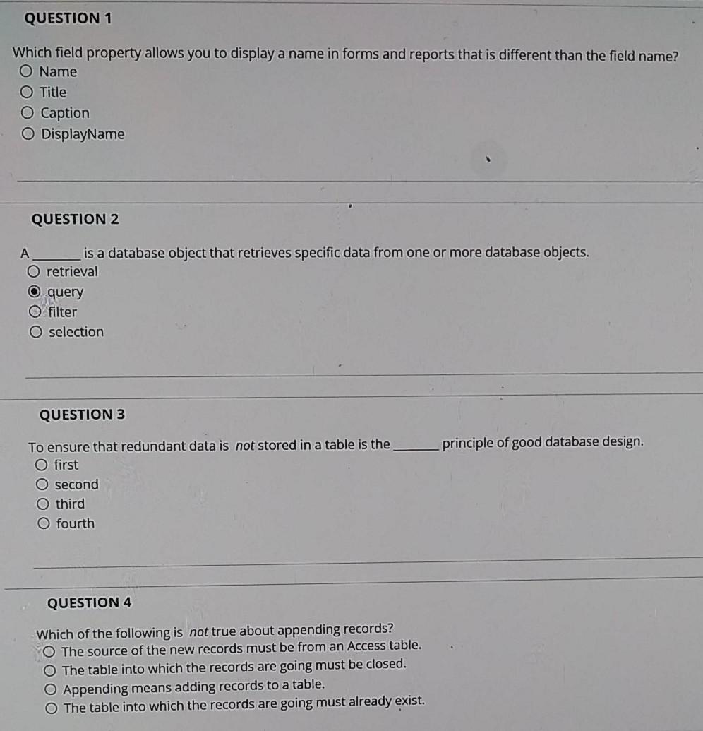 Solved QUESTION 1 Which field property allows you to display | Chegg.com