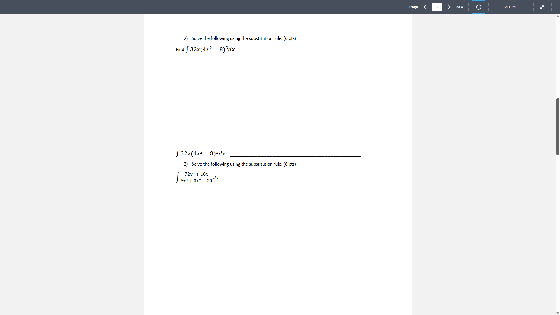Solved Page 2 ﻿of 4 ↻ ﻿ZOOM Solve the following using the | Chegg.com
