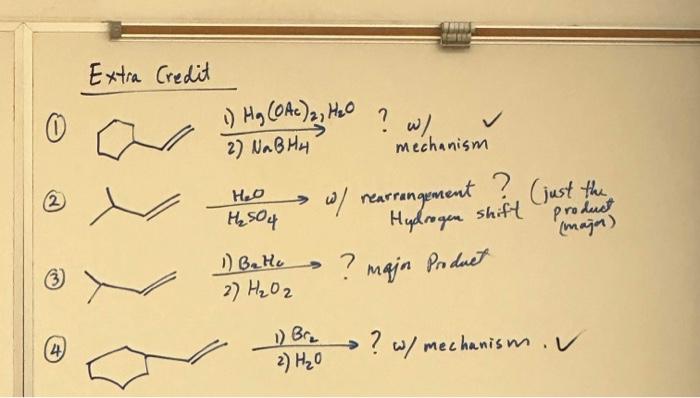 Solved Extra Credit (1) (2) (3) 2H2O21)B2H2 ? majn Priduet | Chegg.com