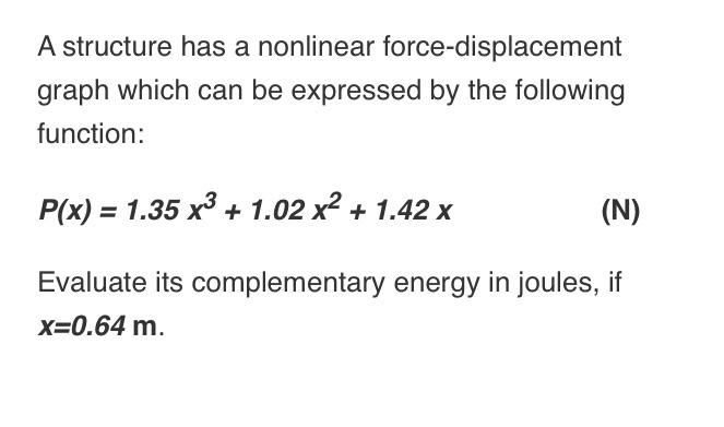 Solved A structure has a nonlinear force-displacement graph | Chegg.com