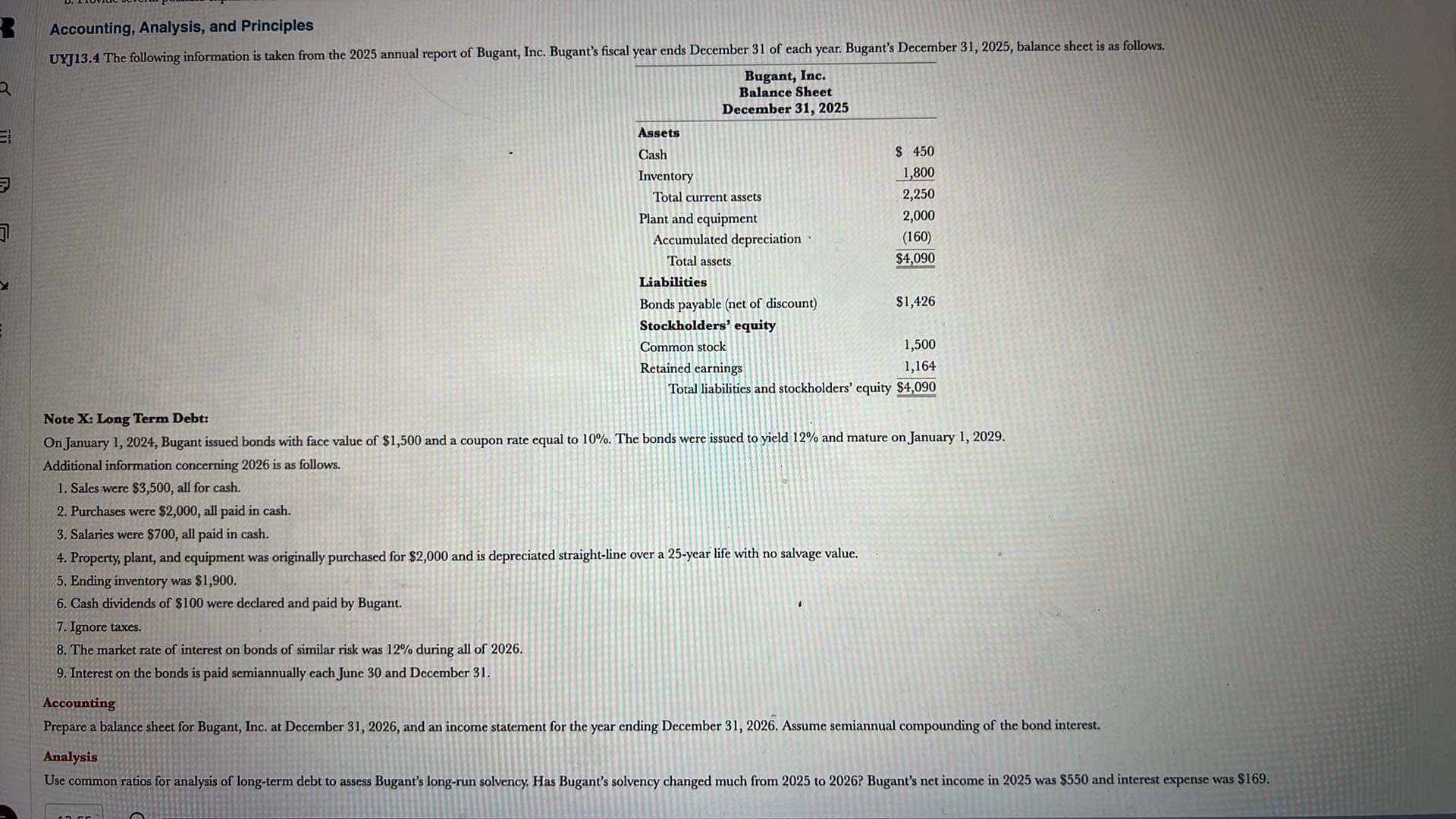 Accounting, Analysis, and PrinciplesUX13.4 ﻿The | Chegg.com