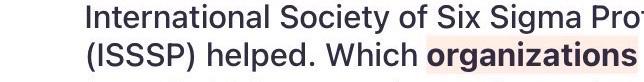 Solved International Society of Six Sigma Pro (ISSSP) | Chegg.com