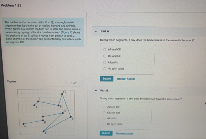 Solved Problem 1.61 The bacterium Escherichia coli (or E. | Chegg.com