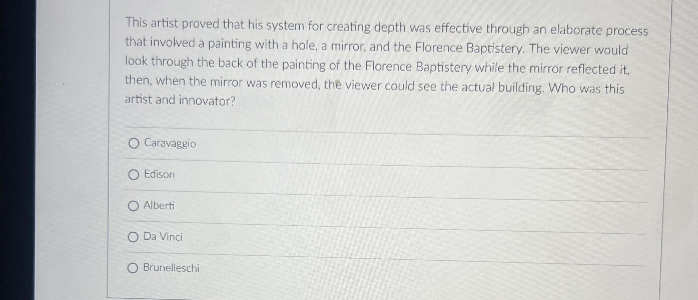 Solved This artist proved that his system for creating depth | Chegg.com