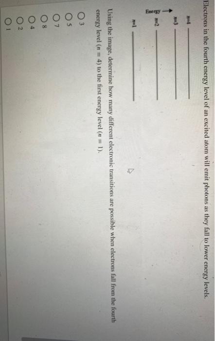 Solved Electrons in the fourth energy level of an excited | Chegg.com