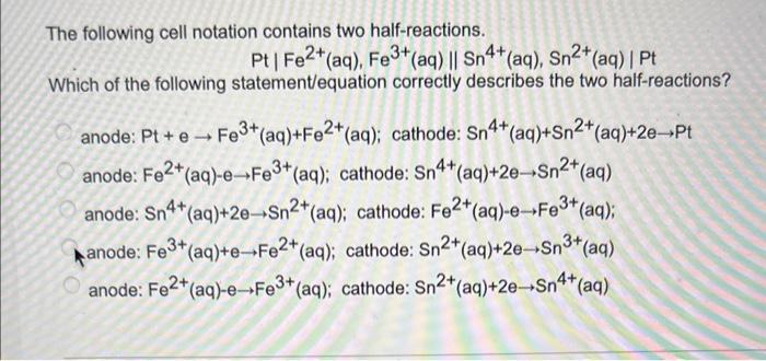 Solved The following cell notation contains two | Chegg.com