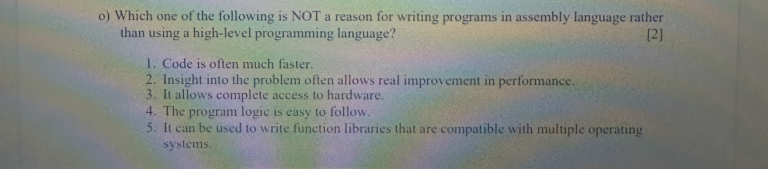 High Quality SOLUTION o) ﻿Which one of the following is NOT a reason for | Chegg.com