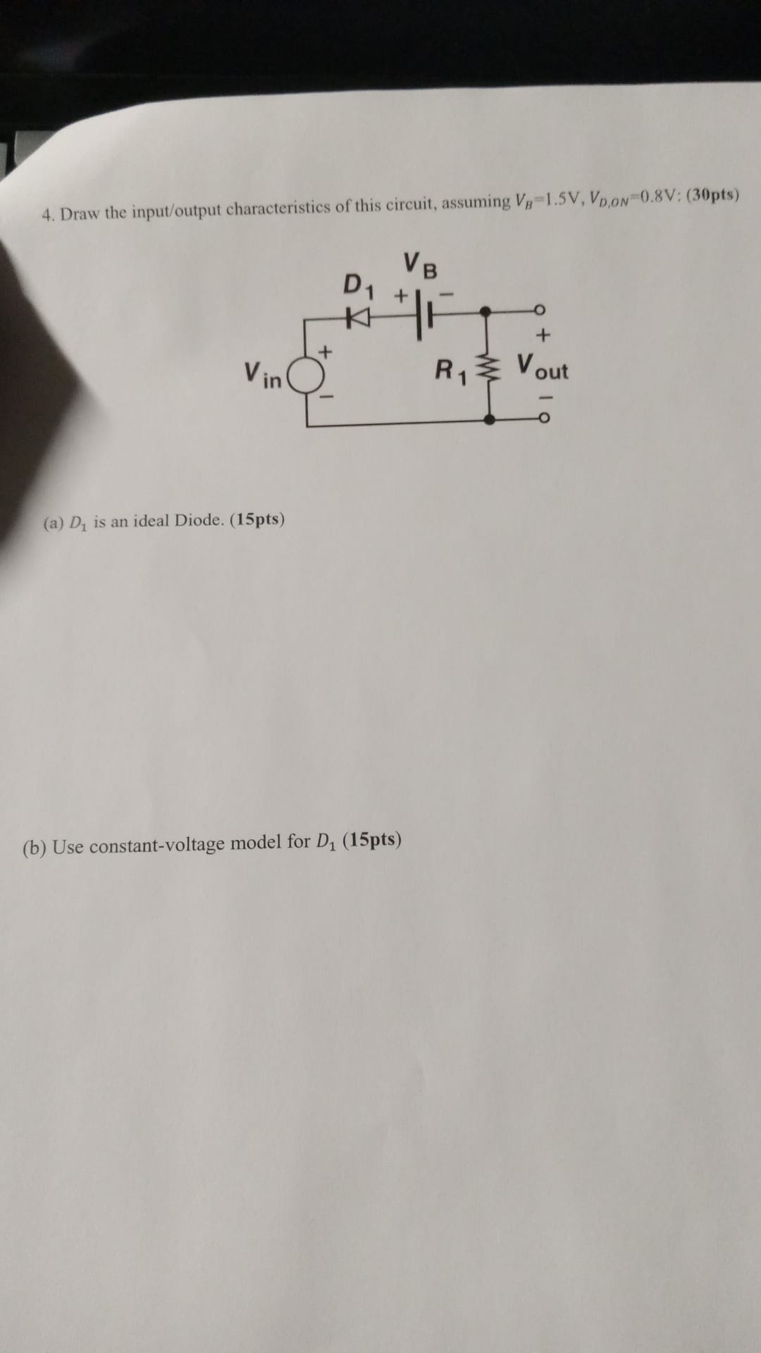 Draw the input/output characteristics of this | Chegg.com