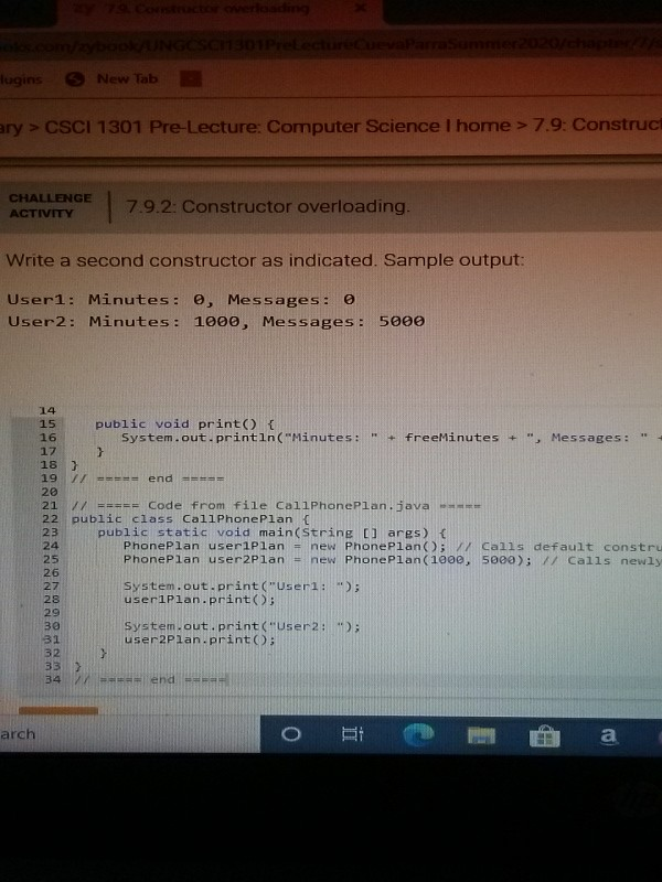 Solved Plugins New Tab Rary Csci 1301 Pre Lecture