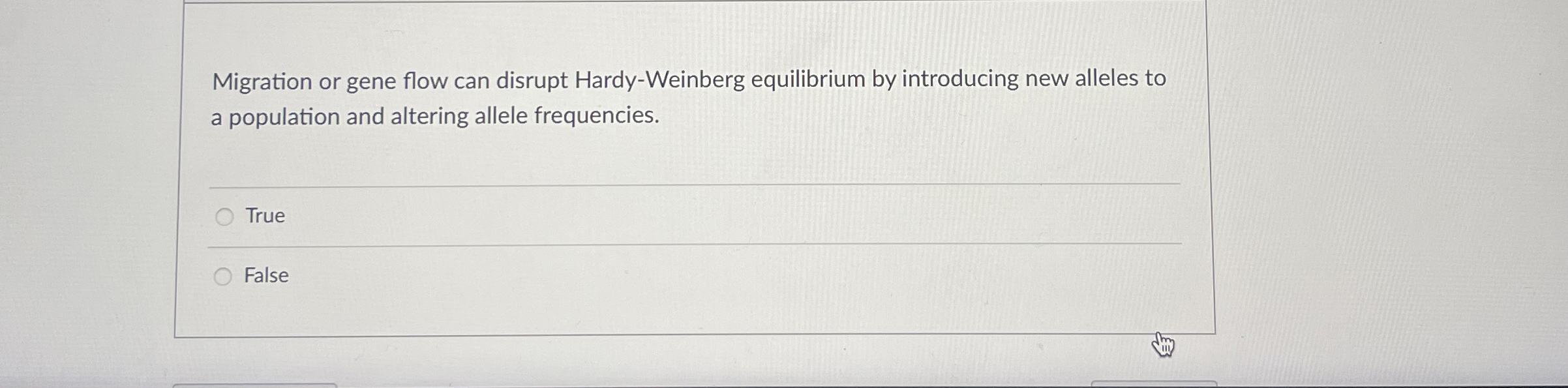 Solved Migration or gene flow can disrupt Hardy-Weinberg | Chegg.com