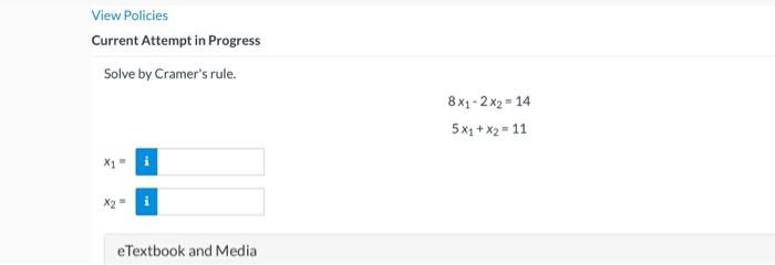 Solved View Policies Current Attempt in Progress Solve by | Chegg.com