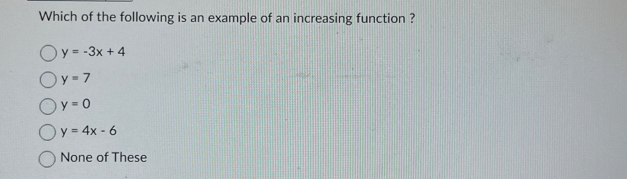 Solved Which of the following is an example of an increasing | Chegg.com