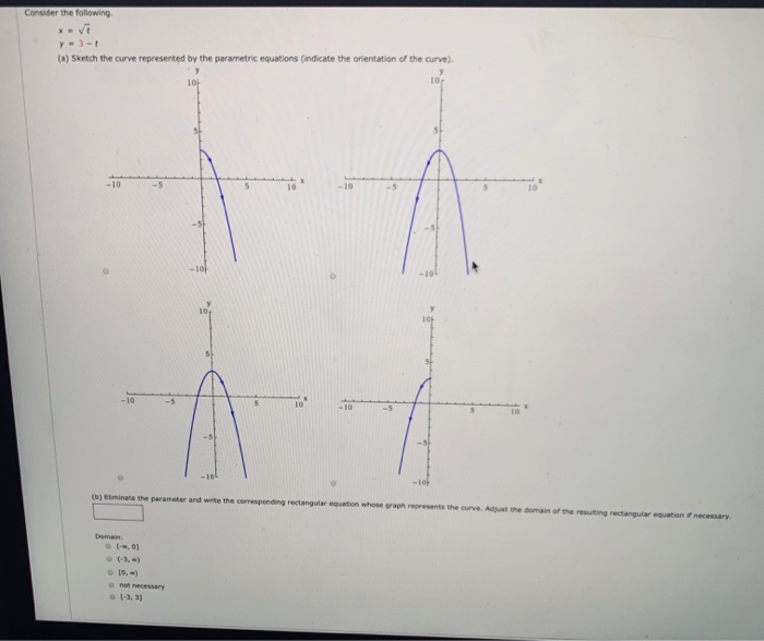 Solved Consider the following . 1-1 (a) Sketch the curve | Chegg.com