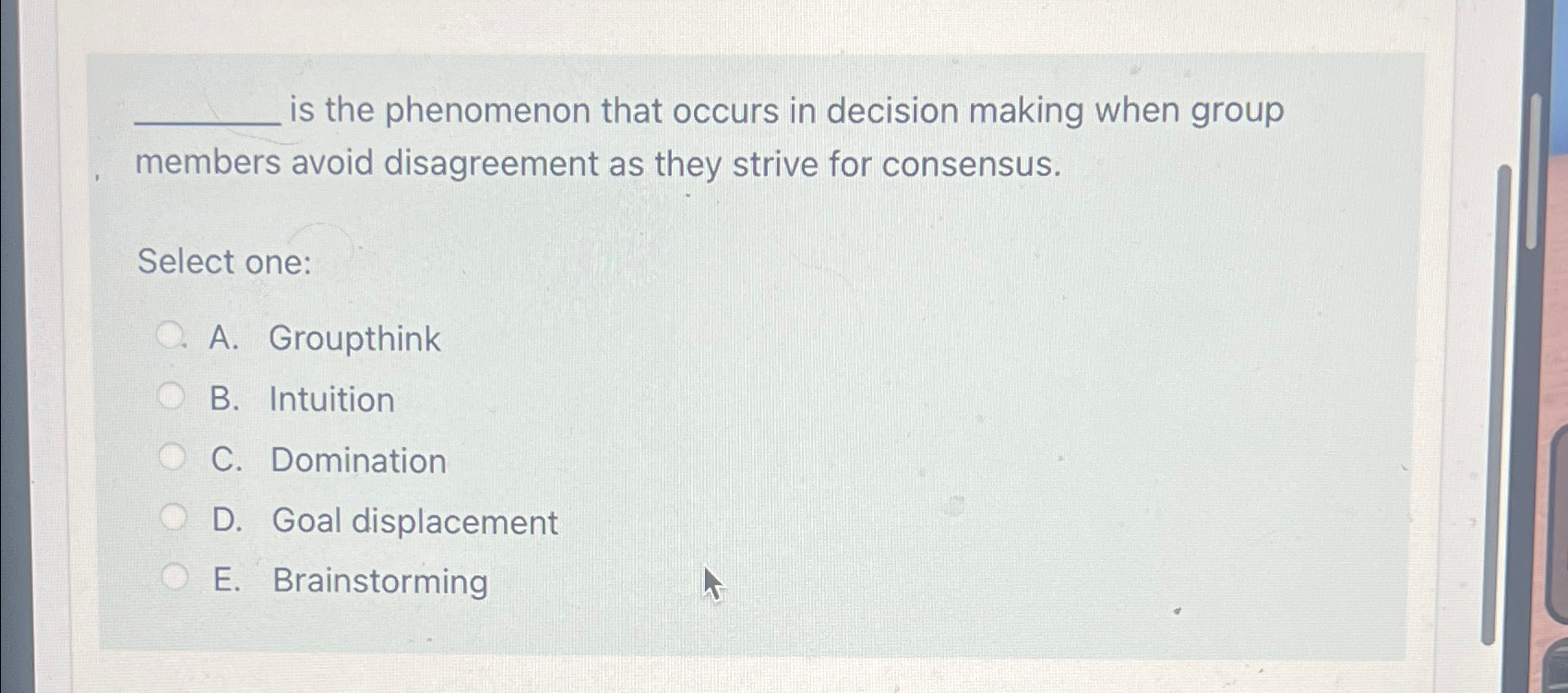 Solved is the phenomenon that occurs in decision making when | Chegg.com
