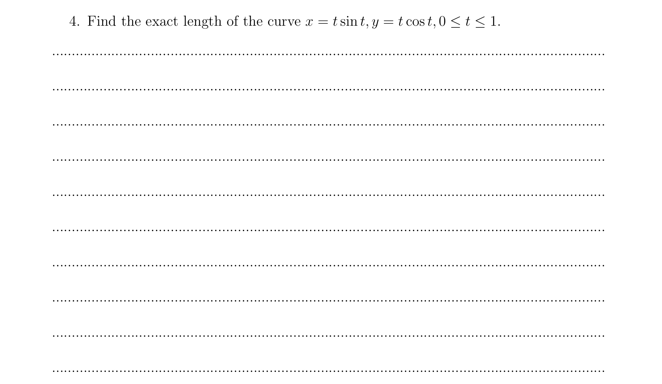 Solved Find the exact length of the curve | Chegg.com