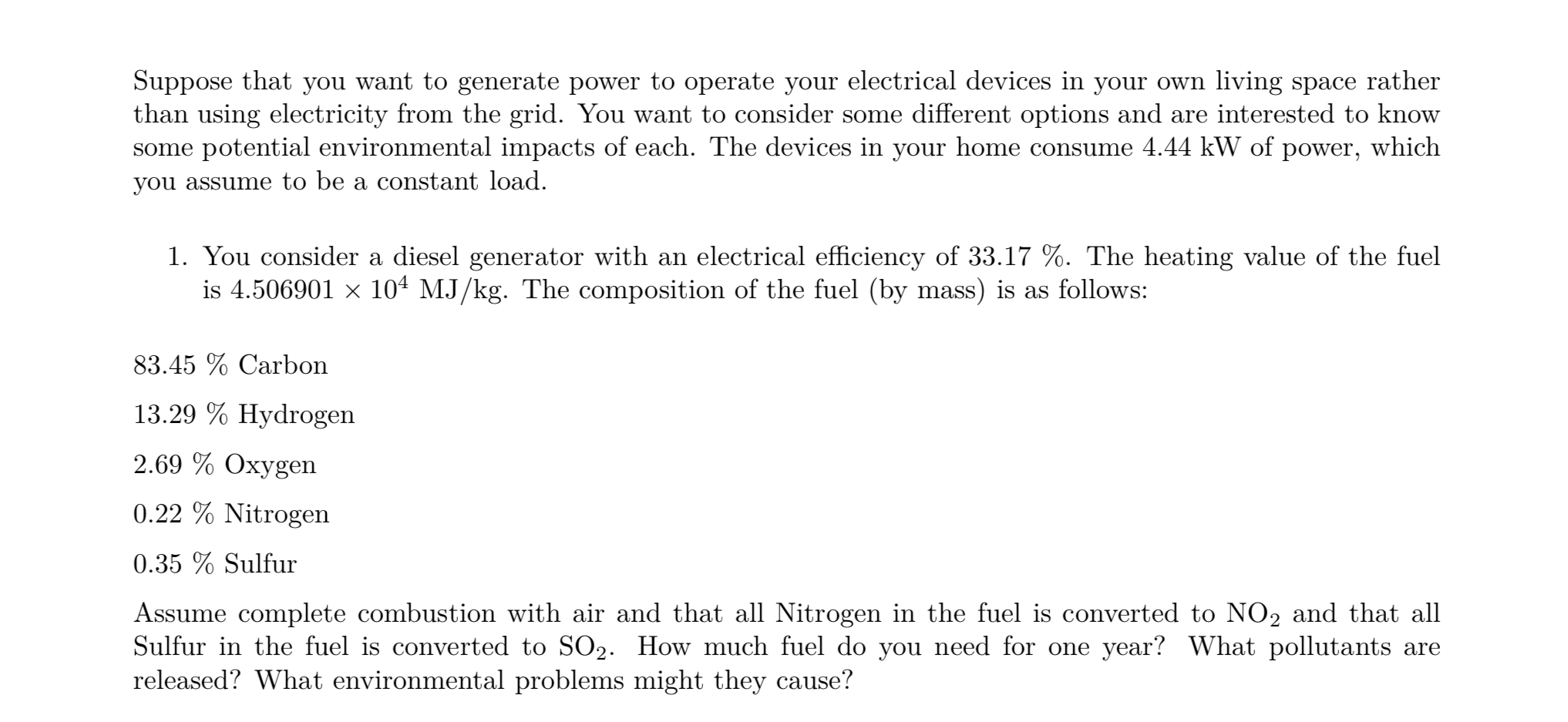 Solved Suppose that you want to generate power to operate | Chegg.com