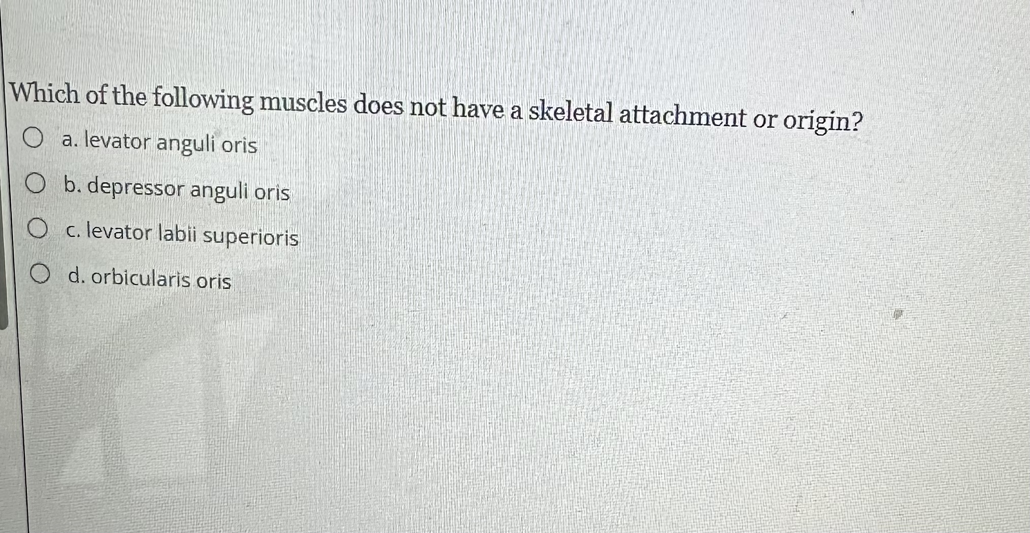 Solved Which of the following muscles does not have a | Chegg.com