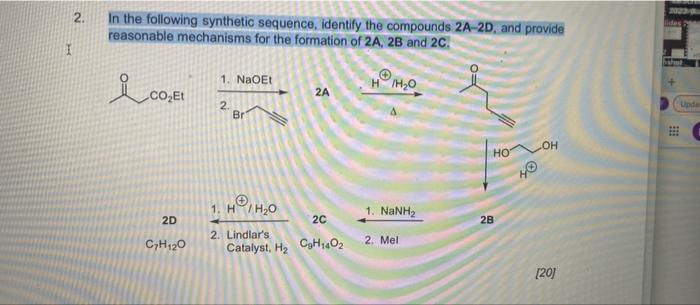Solved In the following synthetic sequence, identify the | Chegg.com