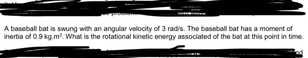 Solved A baseball bat is swung with an angular velocity of | Chegg.com
