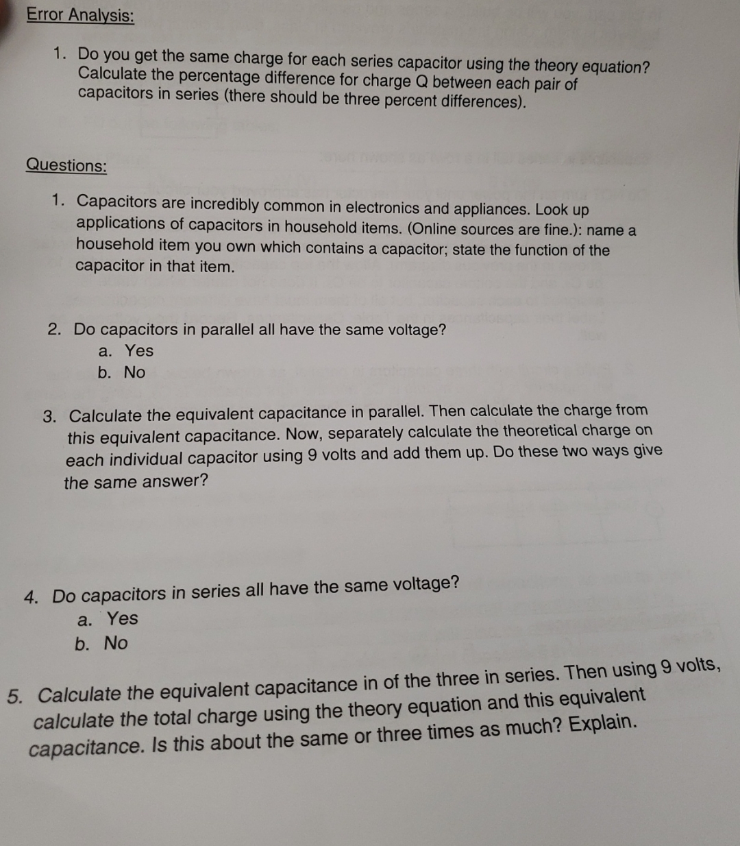 Solved Error Analysis:Do you get the same charge for each | Chegg.com