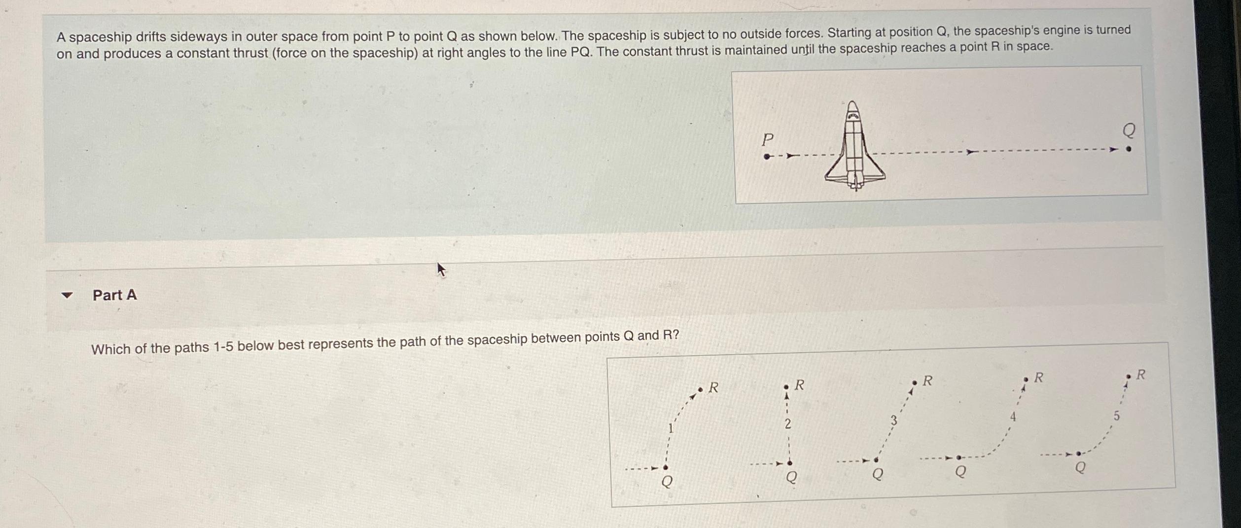 Solved on and produces a constant thrust (force on the | Chegg.com