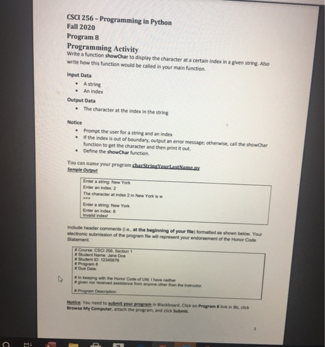 Solved Csci 256 Programming In Python Fall 2020 Program 8 0818