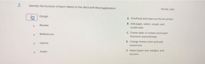 Solved N 2 Identify the function of each ribbon in the | Chegg.com