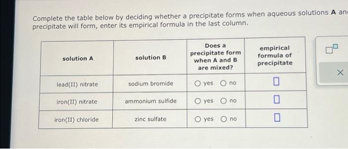 Solved Complete the table below by deciding whether a | Chegg.com
