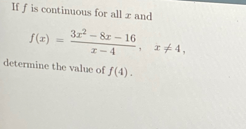 Solved If f ﻿is continuous for all x | Chegg.com