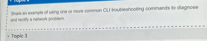 Solved Share an example of using one or more common CLI | Chegg.com