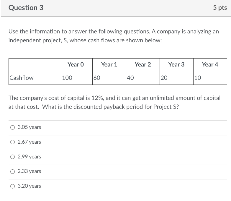 Solved Question 3Use the information to answer the following | Chegg.com