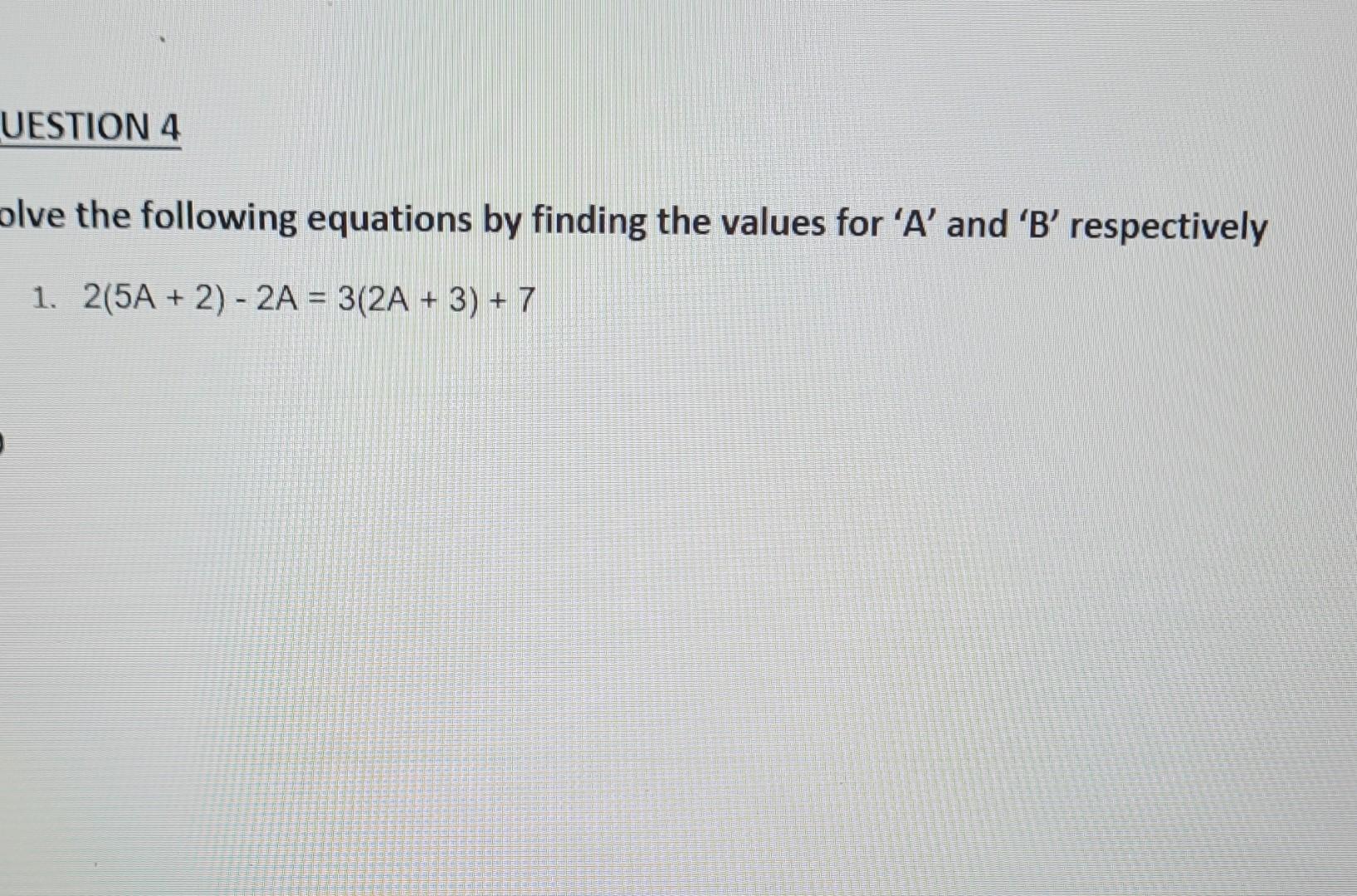 Solved olve the following equations by finding the values | Chegg.com