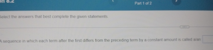 Solved Part 1 ﻿of 2Select the answers that best complete the | Chegg.com