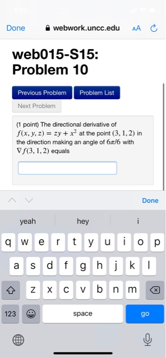 Solved The directional derivative of 𝑓(𝑥,𝑦,𝑧)=𝑧𝑦+𝑥2 | Chegg.com